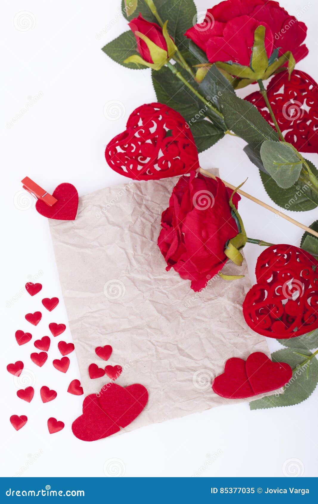 Red rose and red hearts stock image. Image of march, date - 85377035