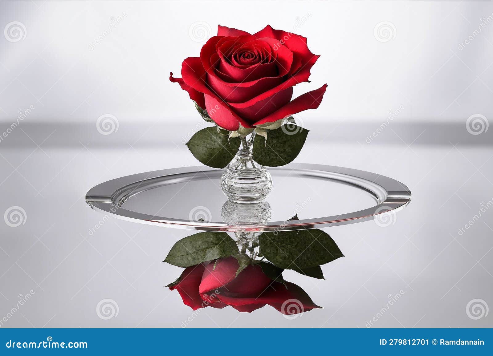 Red Rose on Reflective Table - a Symbol of Beauty and Elegance Stock ...