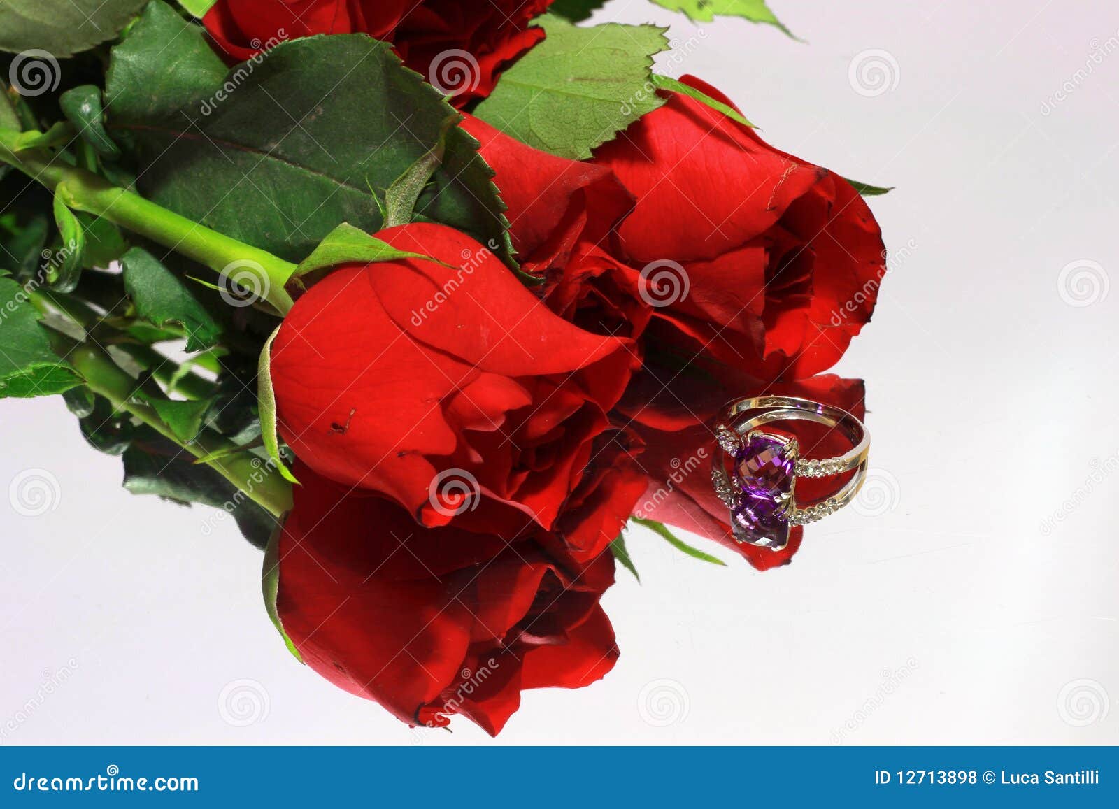 Red rose with ring stock photo. Image of anniversary - 12713898