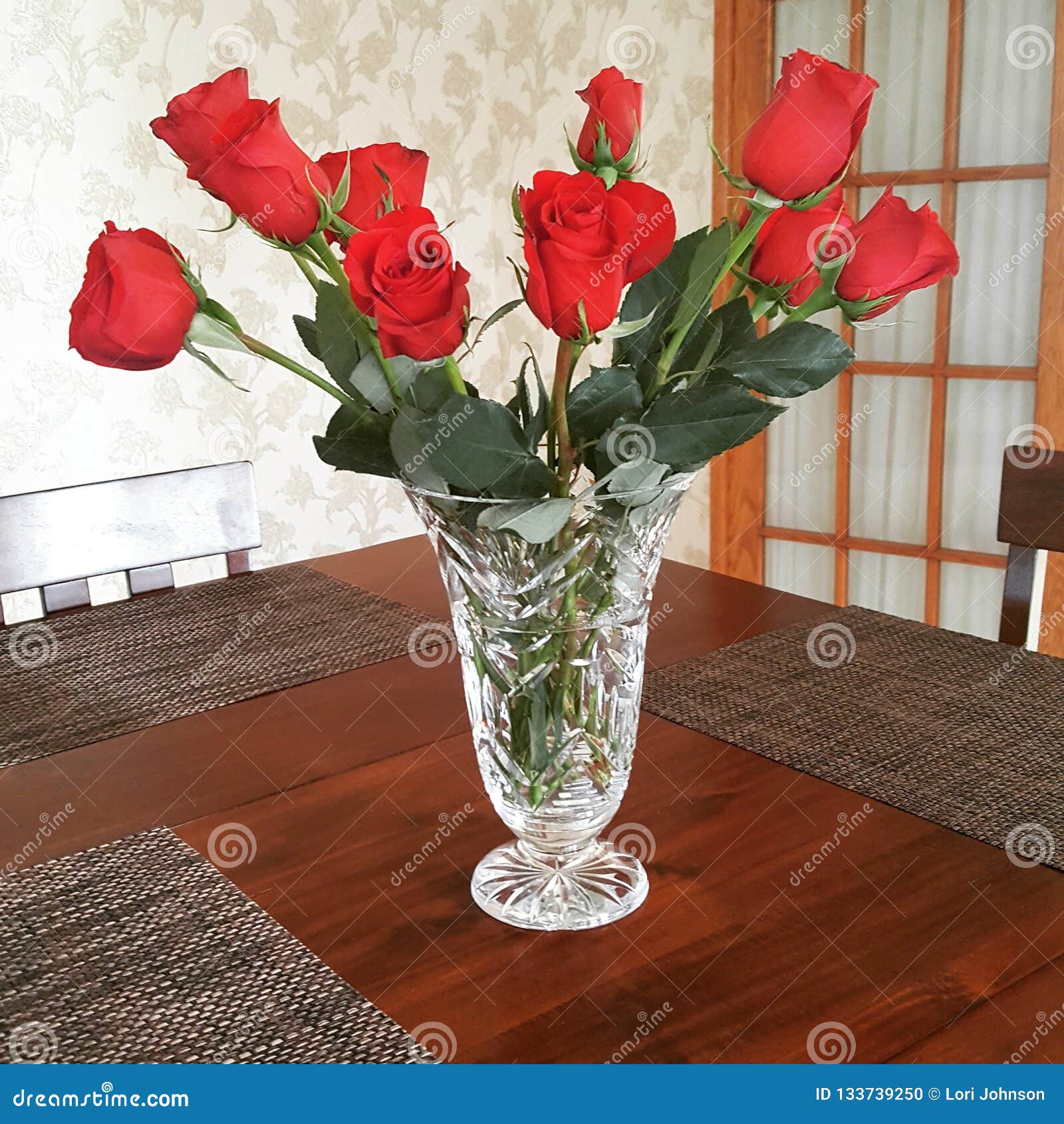 Red Rose s stock photo. Image of table, rose, vast, roses - 133739250