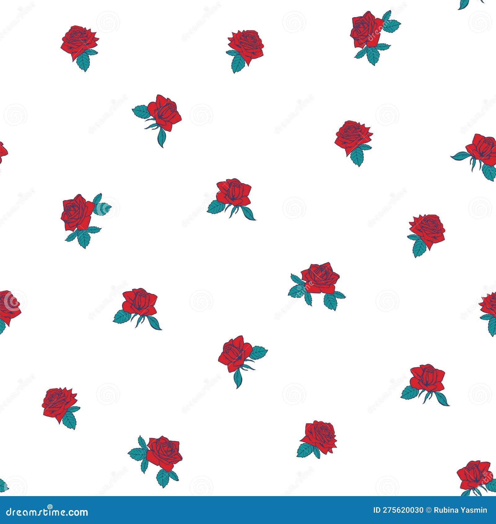 Red Rose Seamless Print and Pattern Stock Vector - Illustration of ...