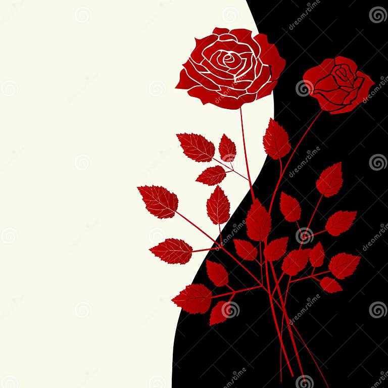 Red Rose with Space for a Text Stock Vector - Illustration of growth ...