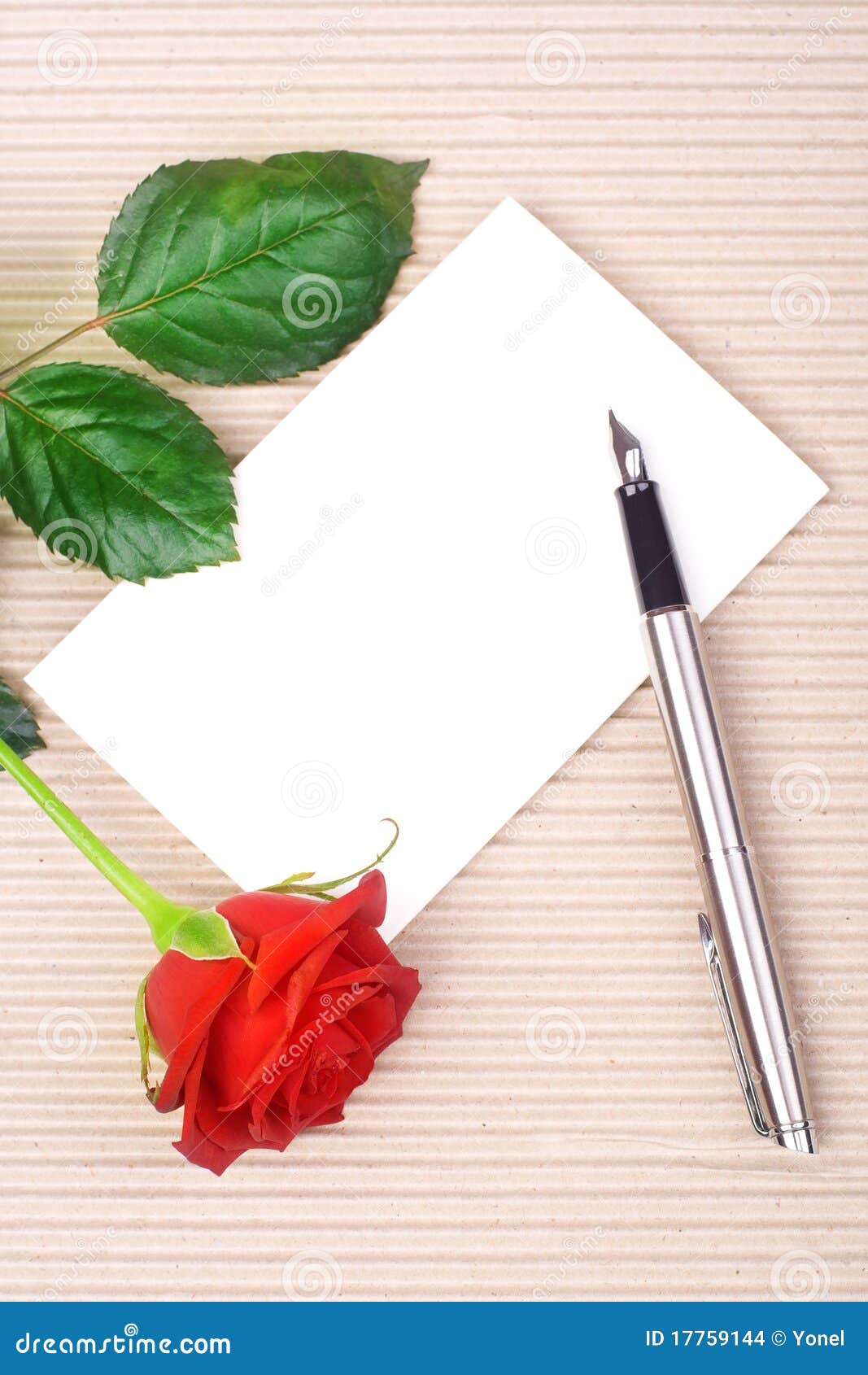 Red rose and stationery stock photo. Image of decorative - 17759144
