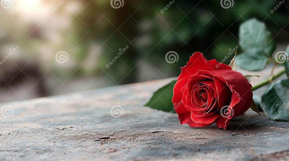 Red Rose on Stone Inspiration Stock Illustration - Illustration of ...