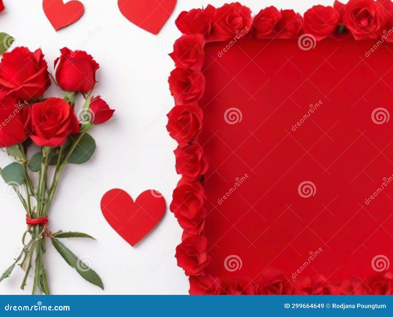 Red Rose Template There is a White Frame on a Red Background Stock ...