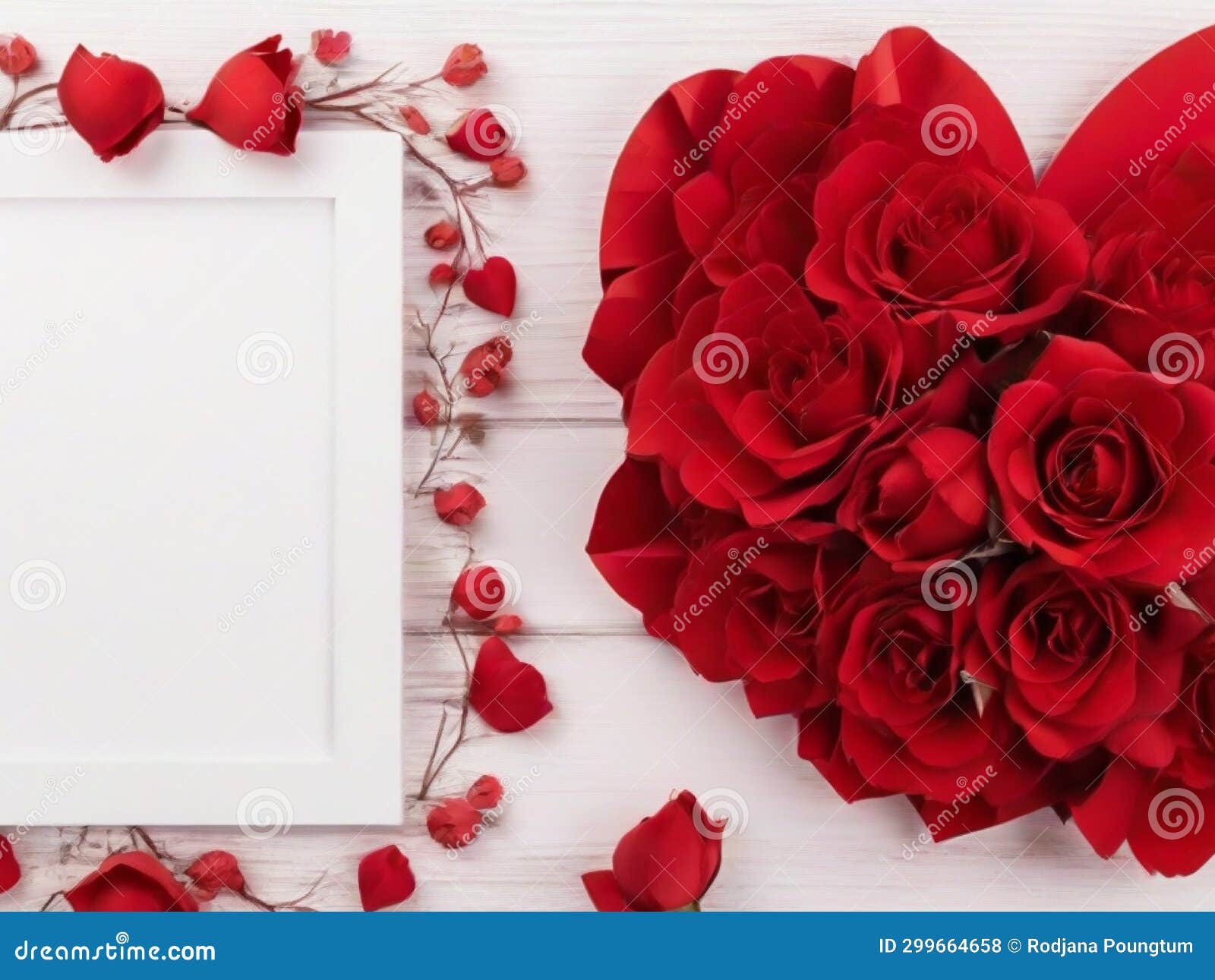 Red Rose Template There is a White Frame on a Red Background Stock ...