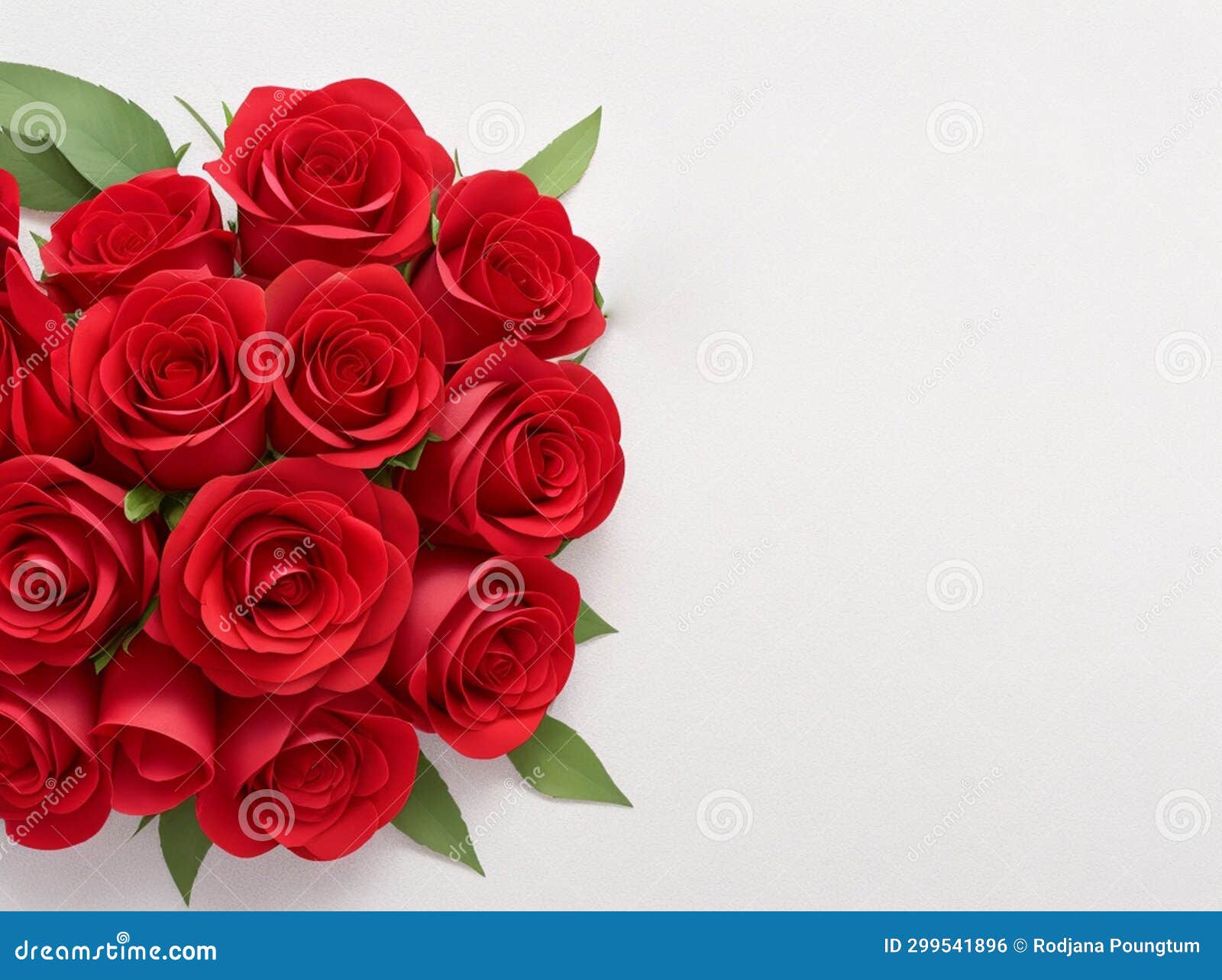 Red Rose Template. Top View Stock Photo - Image of freshness, love ...