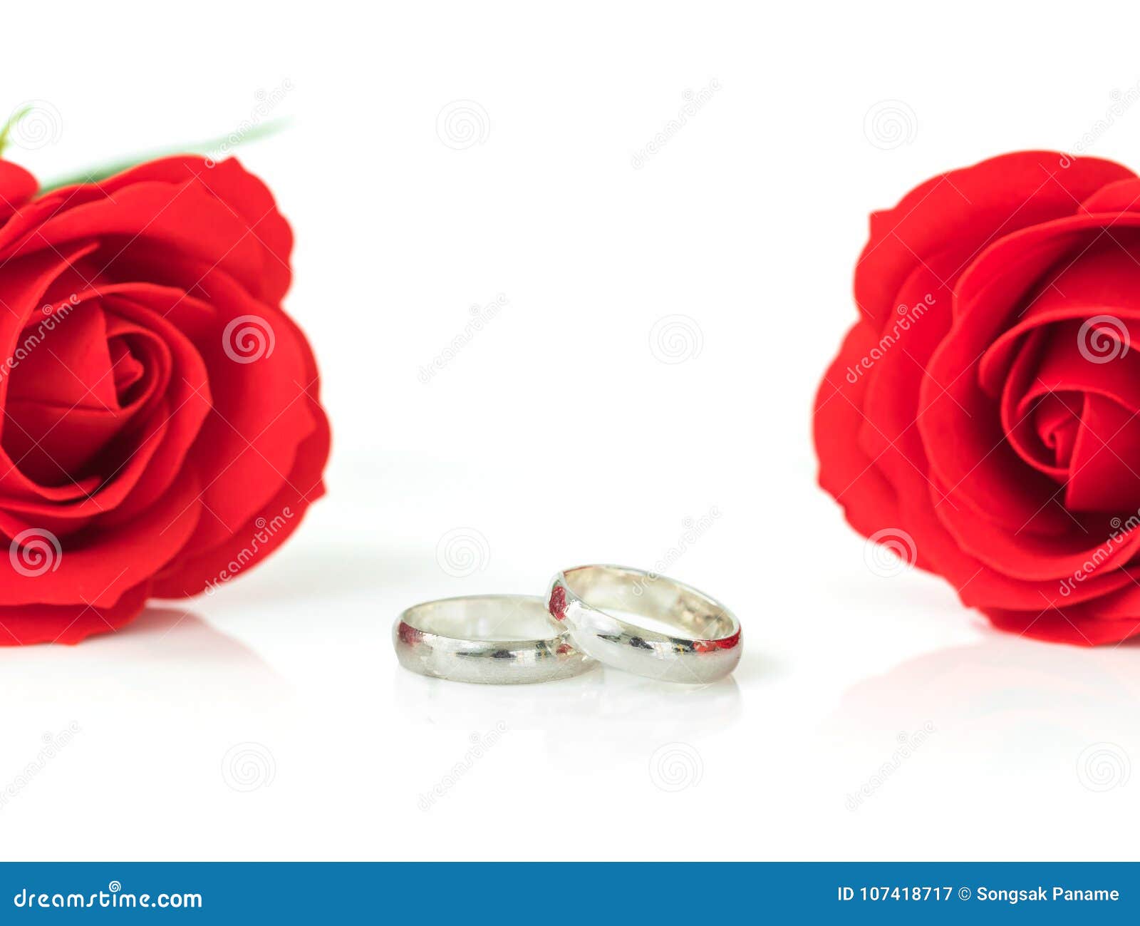 Red Rose and Wedding Ring on White Stock Image - Image of romantic ...