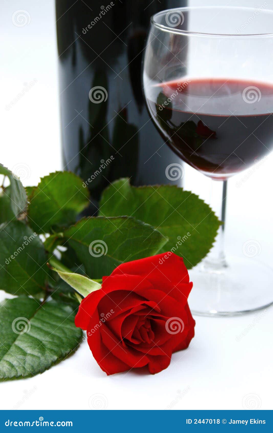 Red rose and wine stock photo. Image of romance, alcoholic - 2447018
