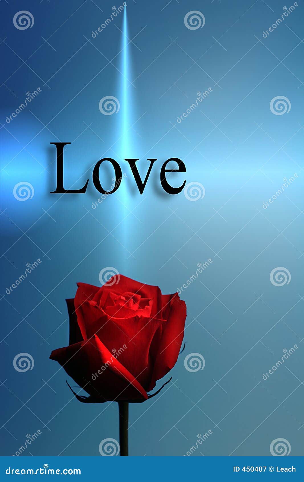 Red Rose and the Word Love stock illustration. Illustration of signs ...
