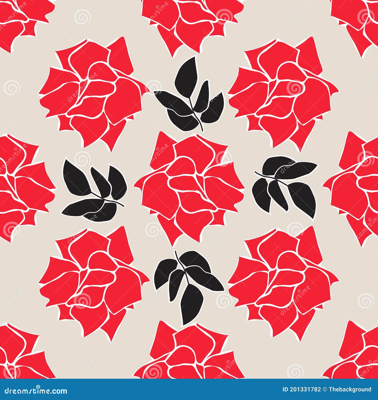 Red Roses Background. Seamless Wallpaper, Pattern with Red Roses on ...