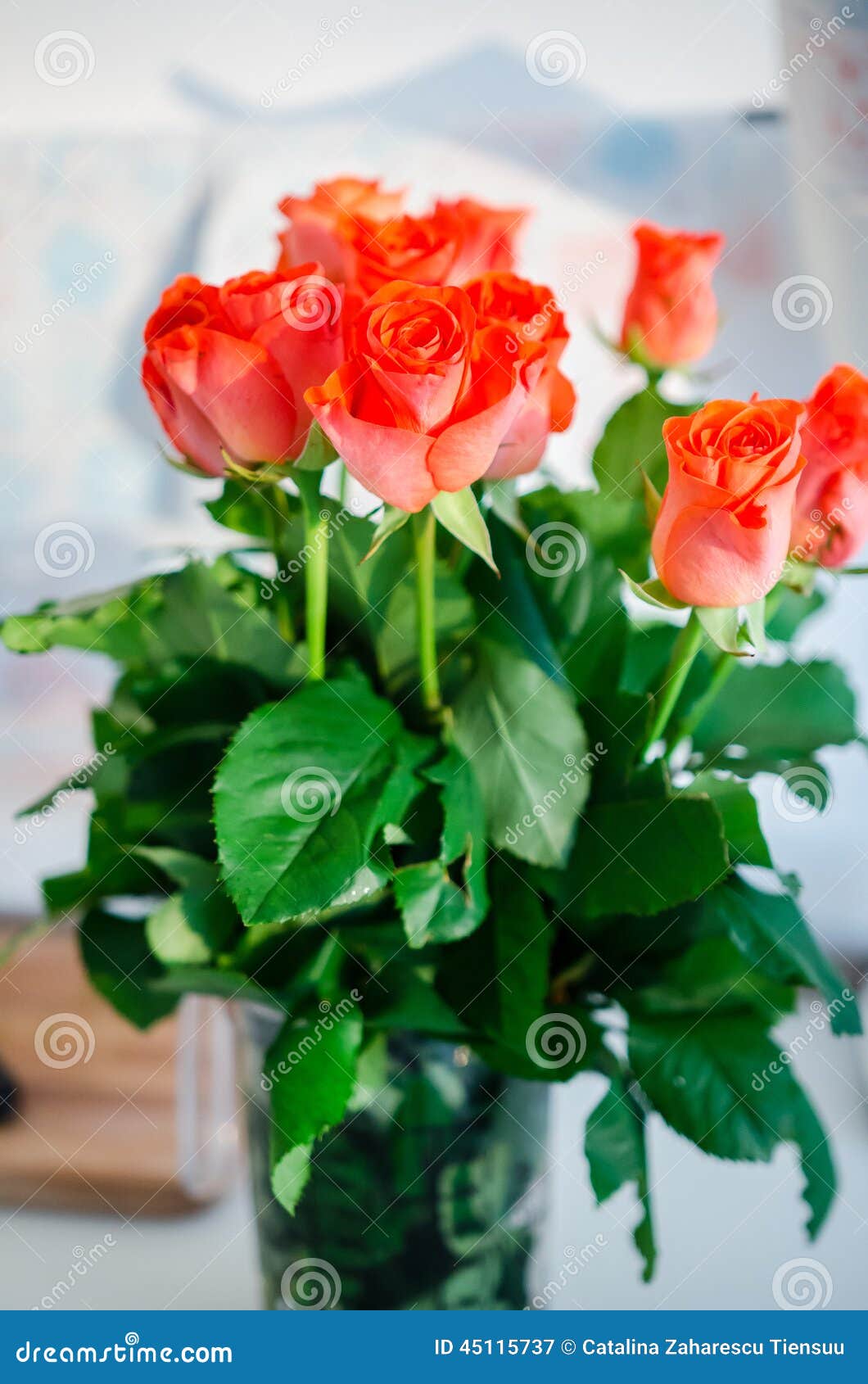 Red roses bouquet stock image. Image of wedding, ruscus - 45115737