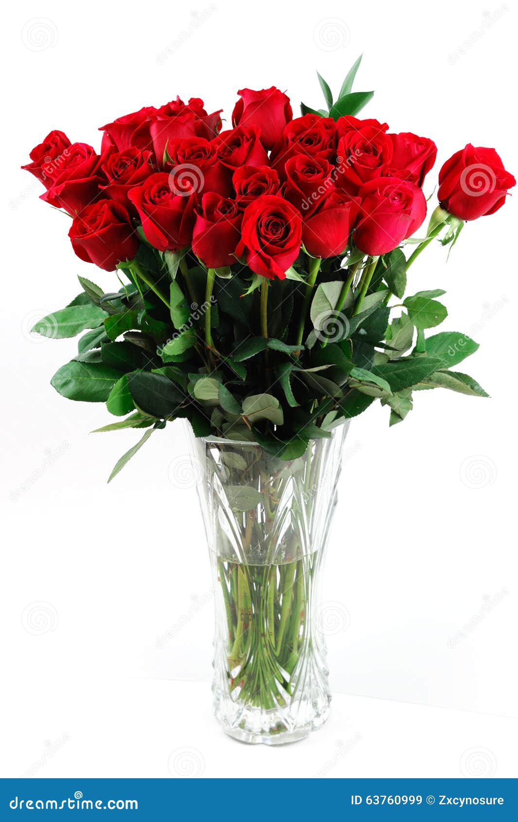 Red roses bouquet in vase stock image. Image of white - 63760999