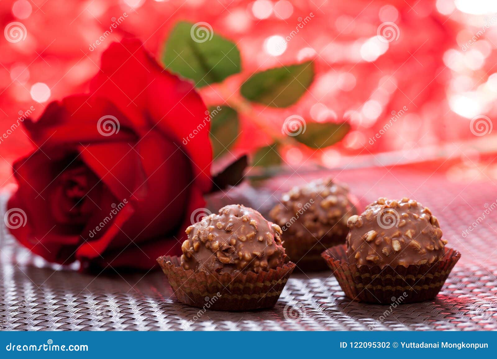 Red roses and chocolate stock photo. Image of chocolate - 122095302