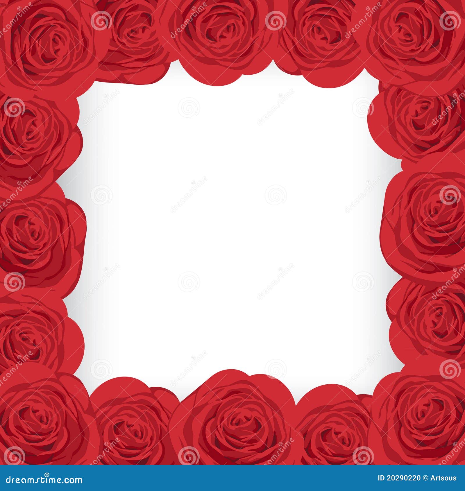 Red roses frame stock vector. Illustration of romantic - 20290220
