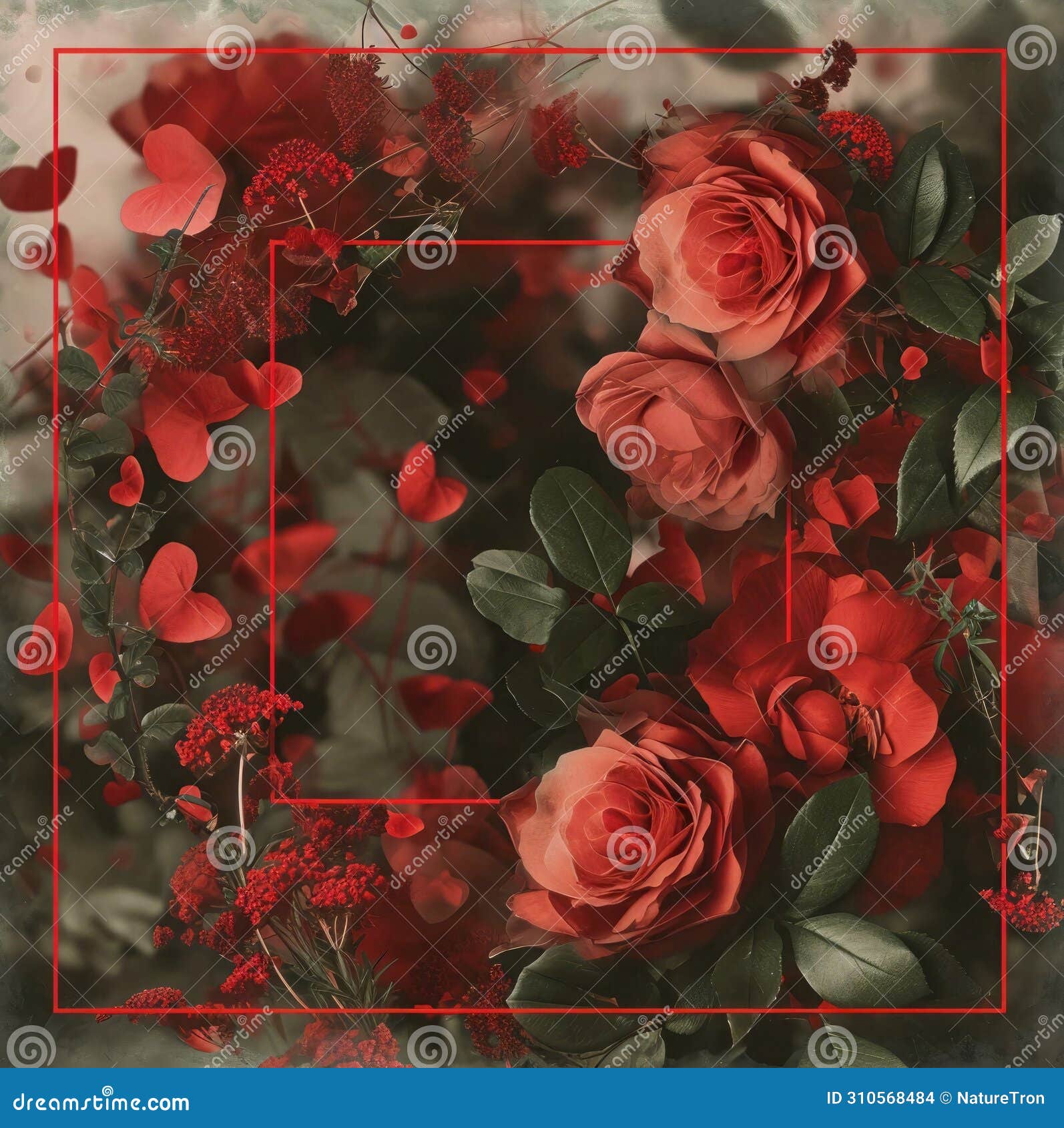 Red roses red roses frame stock illustration. Illustration of roses ...