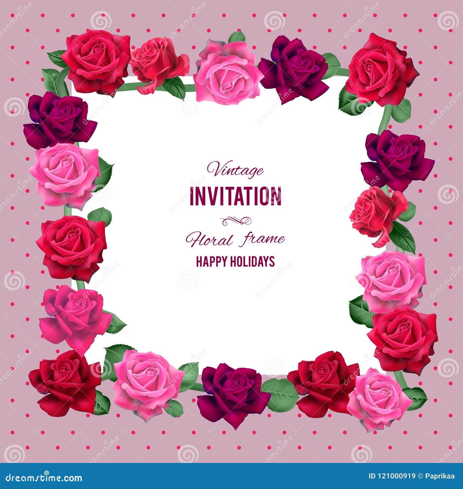 Red roses frame stock vector. Illustration of luxury - 121000919