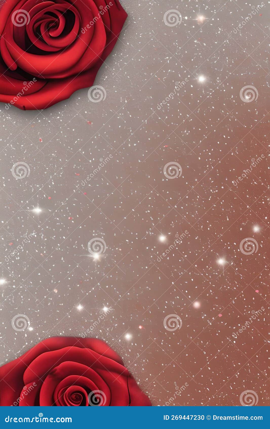 Red White Roses Glitter Sparkle Abstract Background AI-Generated Stock ...