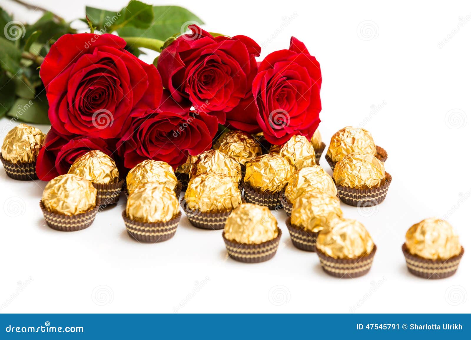Red roses and gold candy stock image. Image of concepts - 47545791
