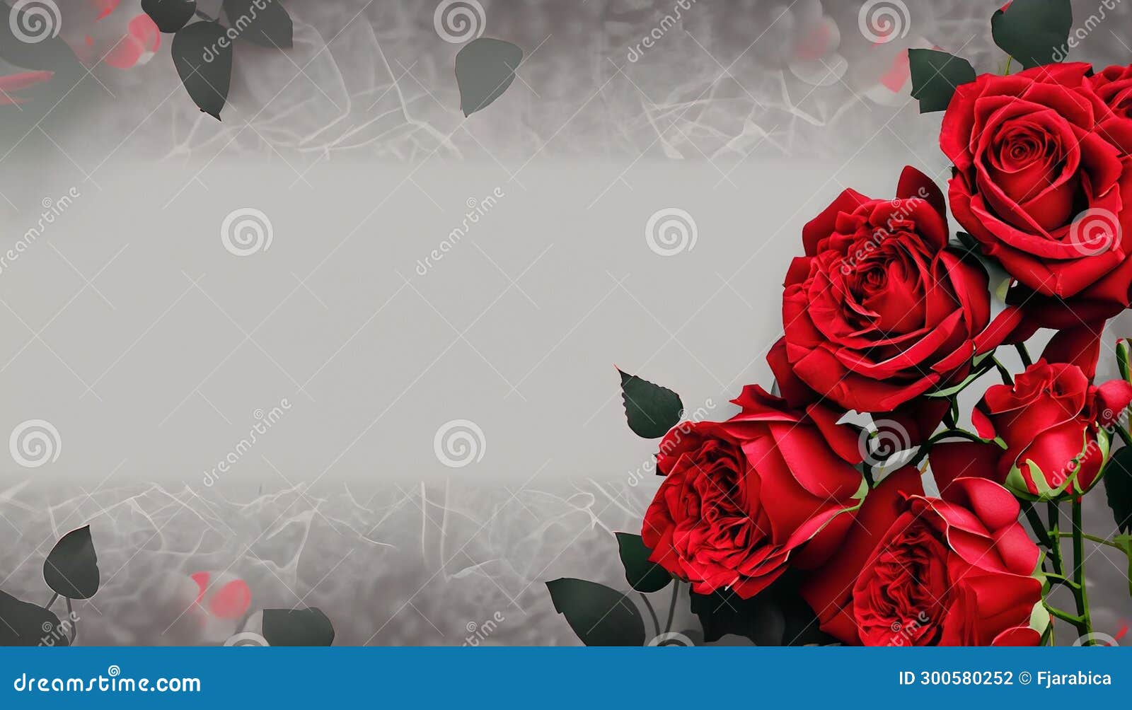 Red Roses on a Gray Background Stock Illustration - Illustration of ...