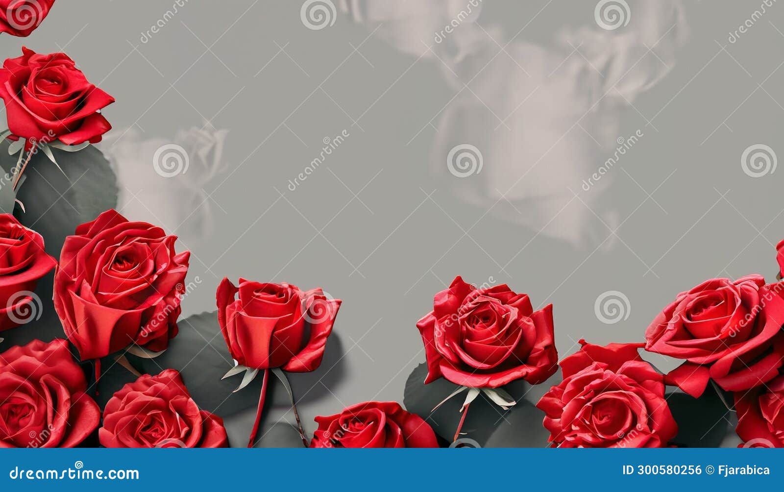 Red Roses on a Gray Background Stock Illustration - Illustration of ...