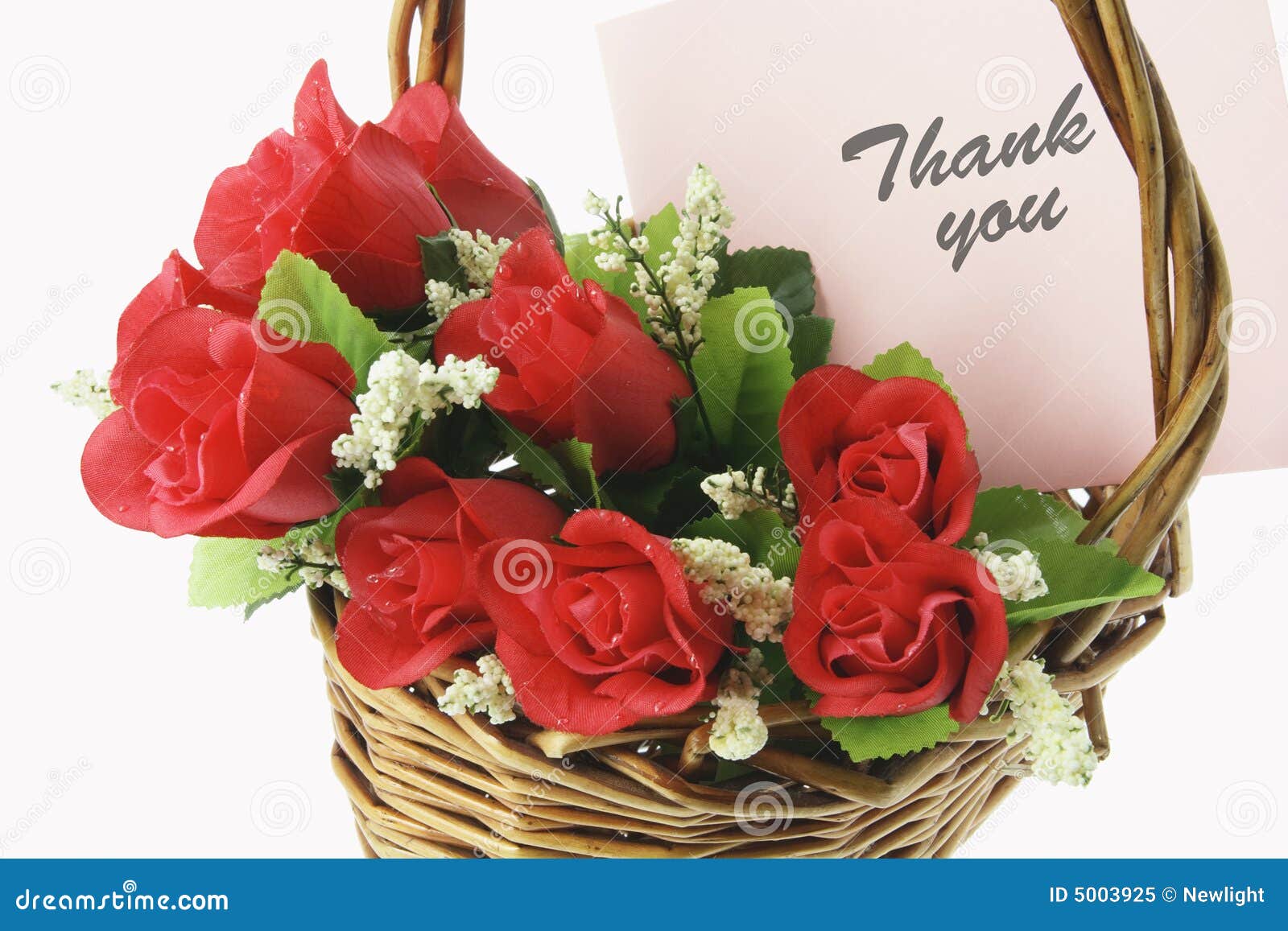 Red Roses and Greetings Card in Basket Stock Image - Image of fondness ...