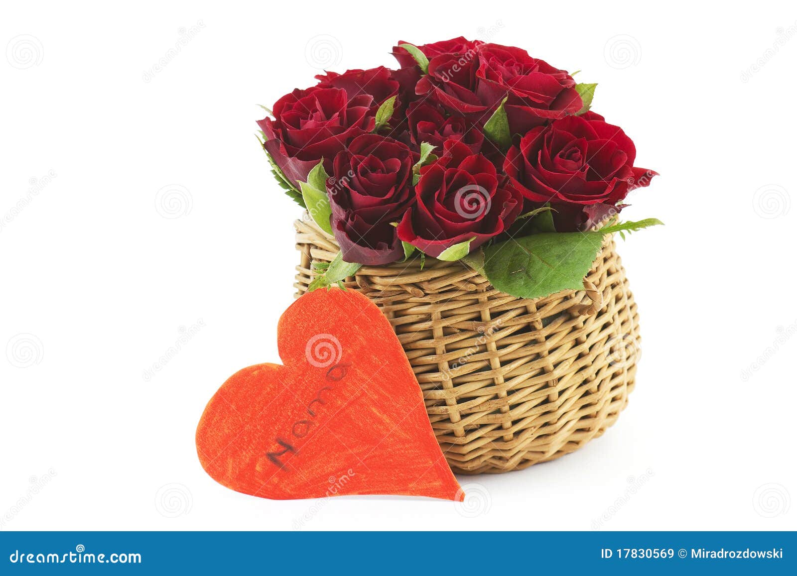 Red roses and heart stock image. Image of bunch, mama - 17830569
