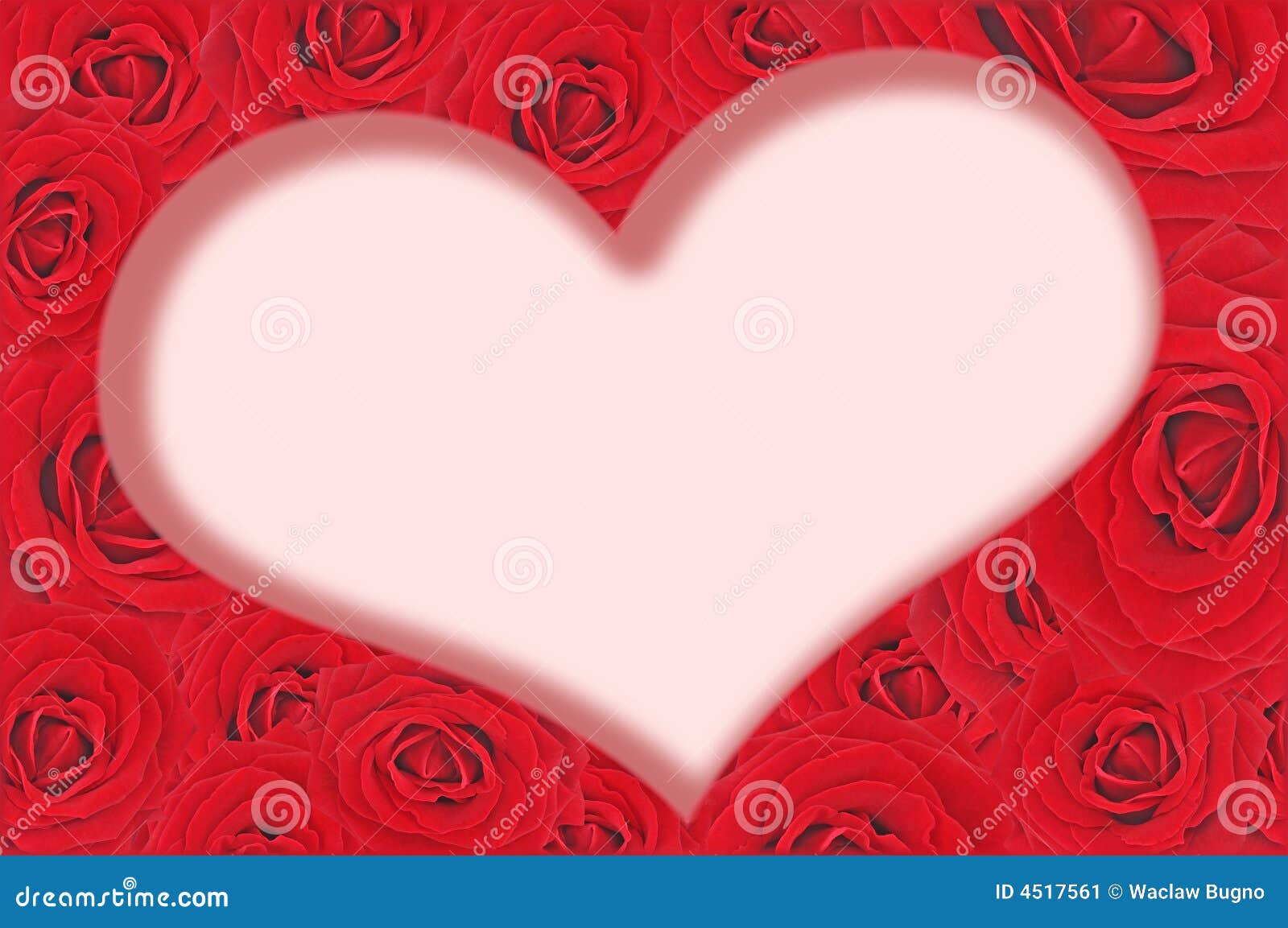 Red roses and heart inside stock illustration. Illustration of ...