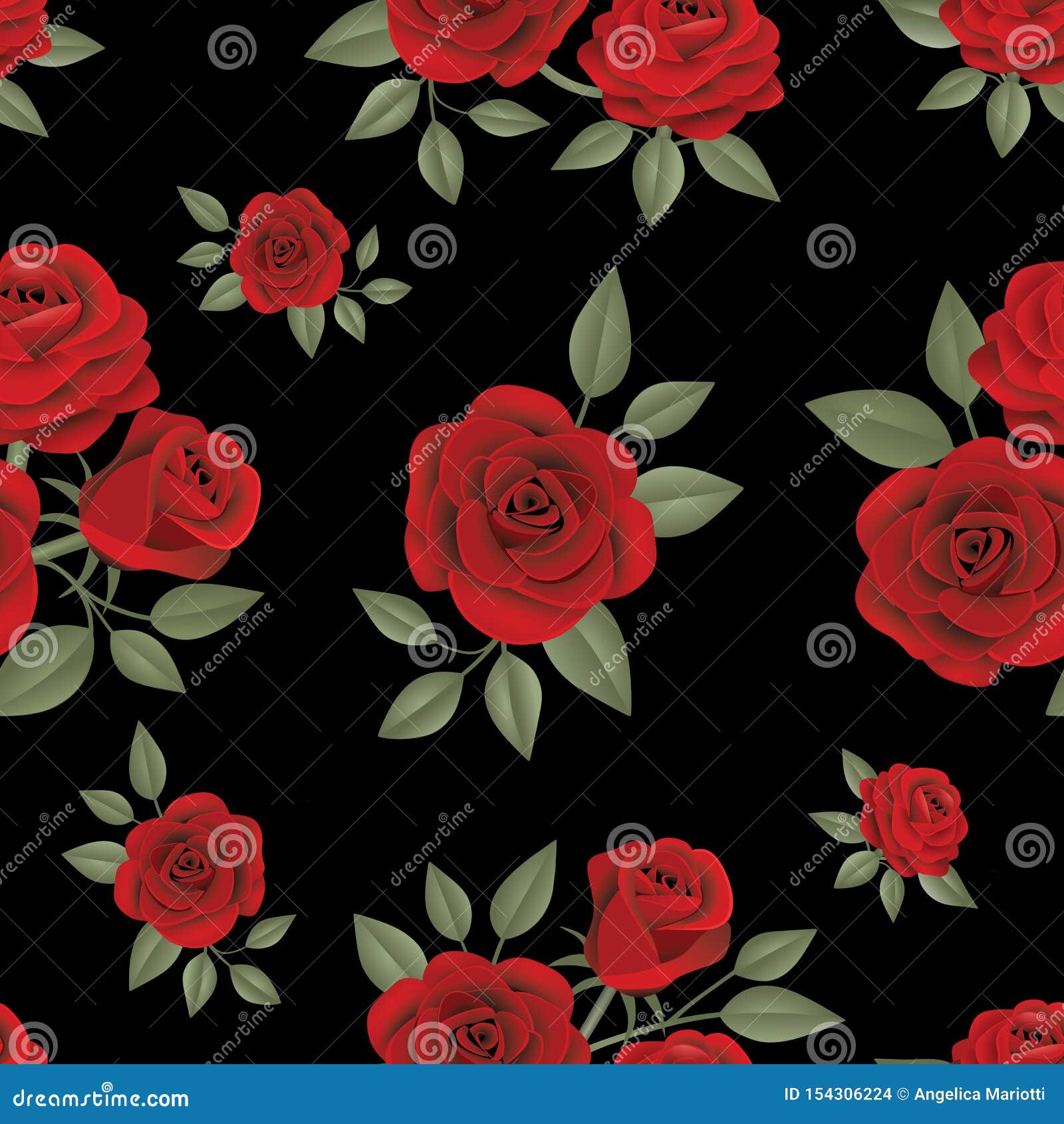 Red Roses Seamless Pattern Vector Stock Vector - Illustration of roses ...