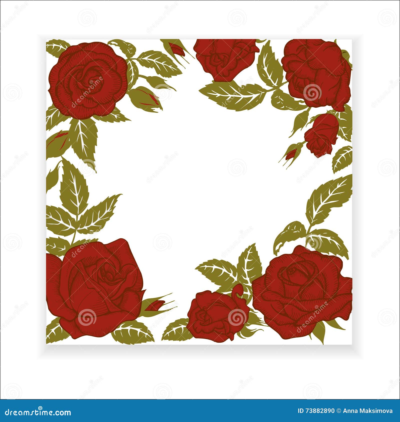 Red Roses, Invitation Template Stock Vector - Illustration of bridal ...