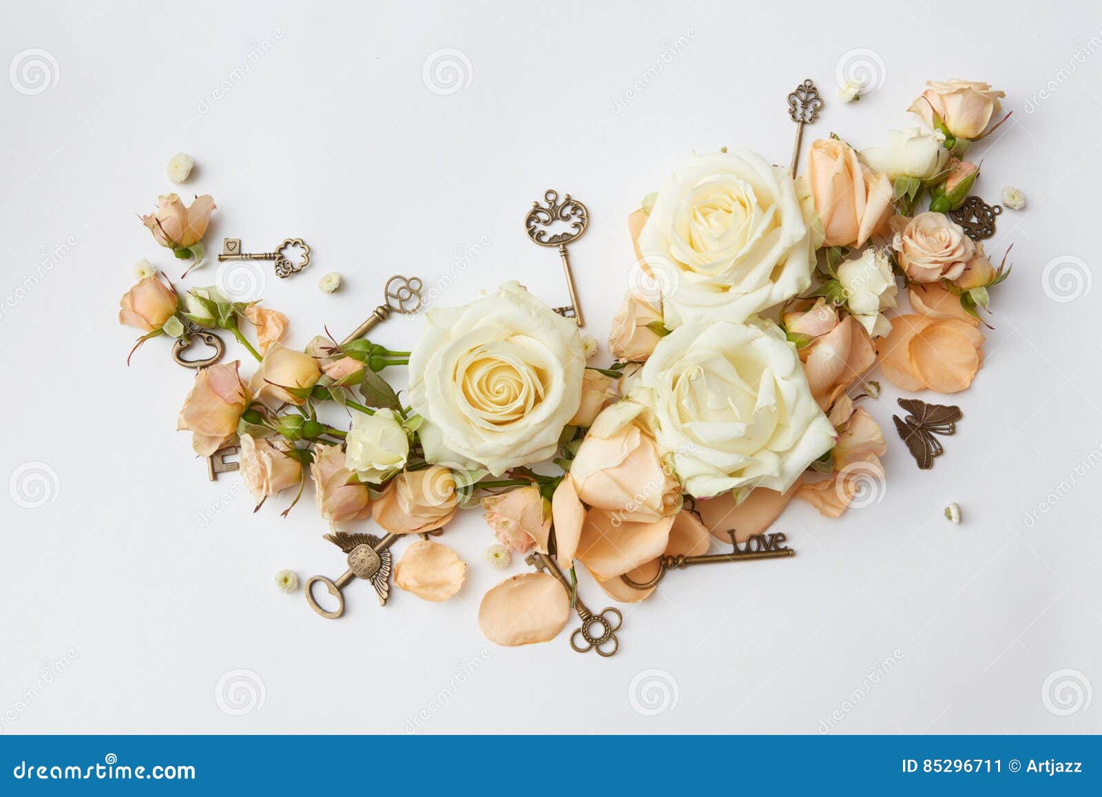 Red roses with key stock image. Image of blossom, love - 85296711