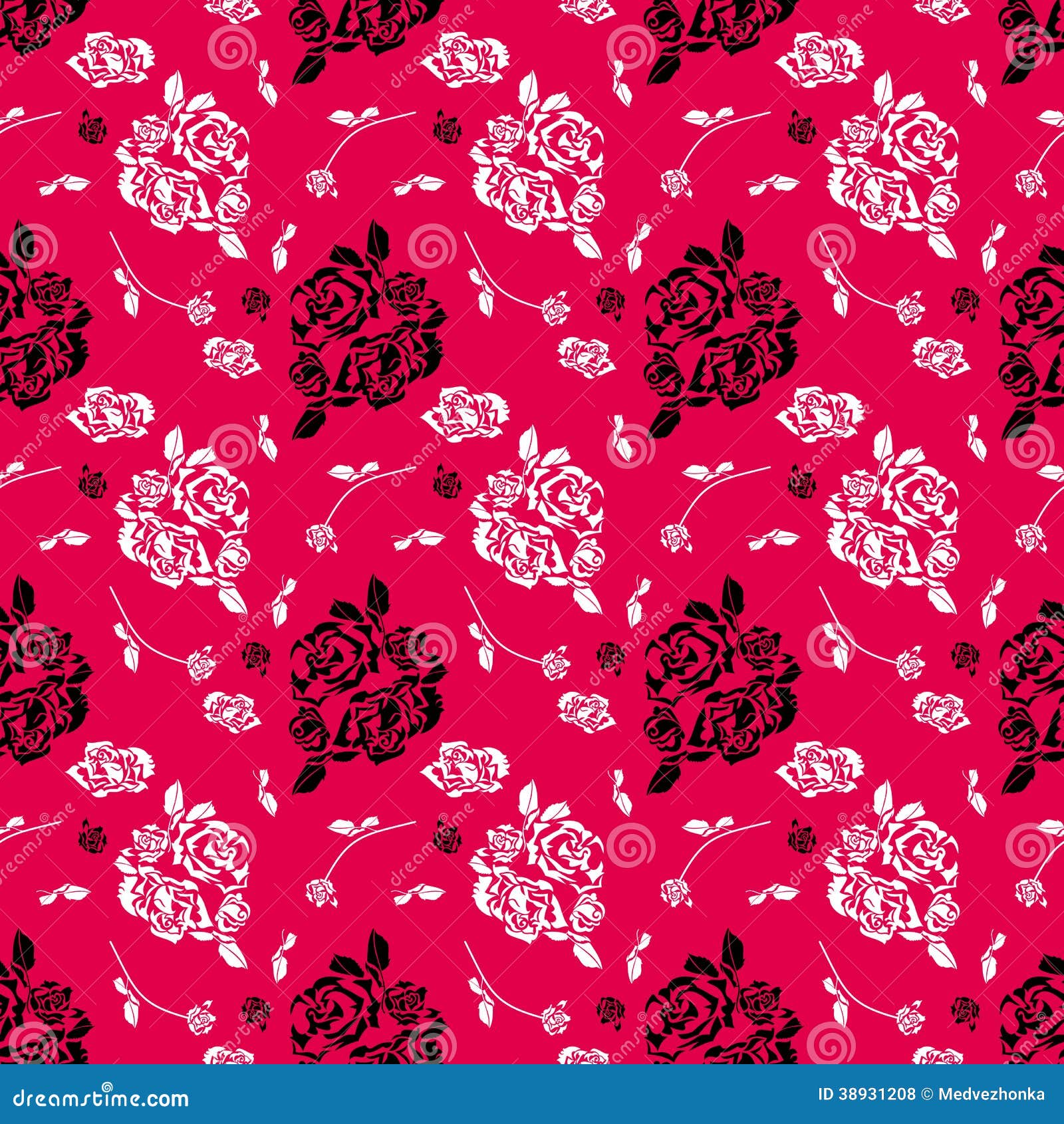 Red roses pattern stock illustration. Illustration of design - 38931208
