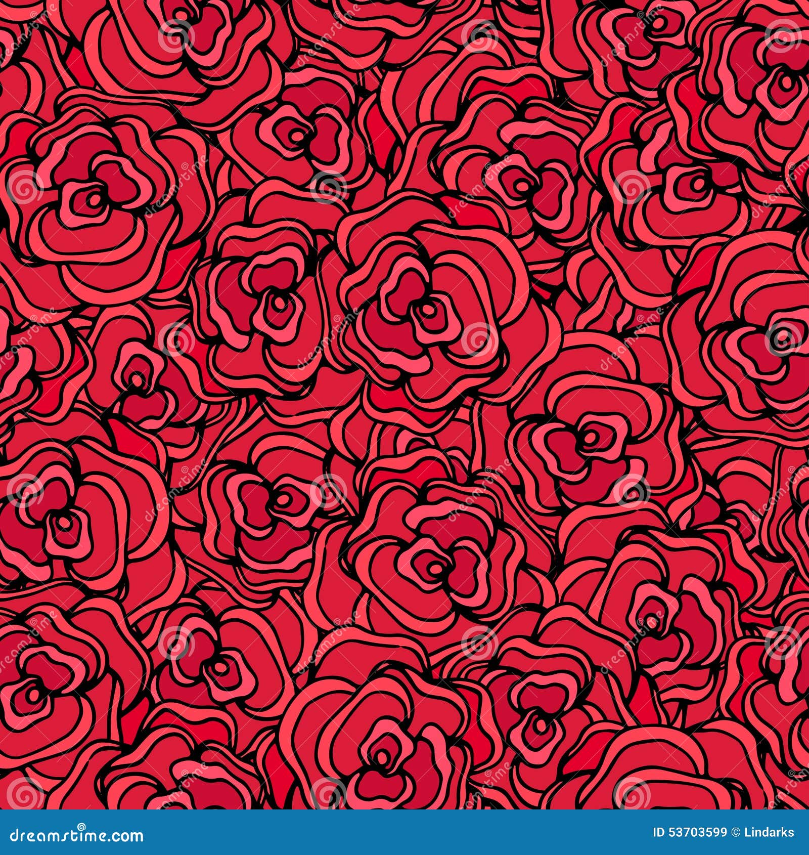 Red Roses. Seamless Floral Background Stock Vector - Illustration of ...