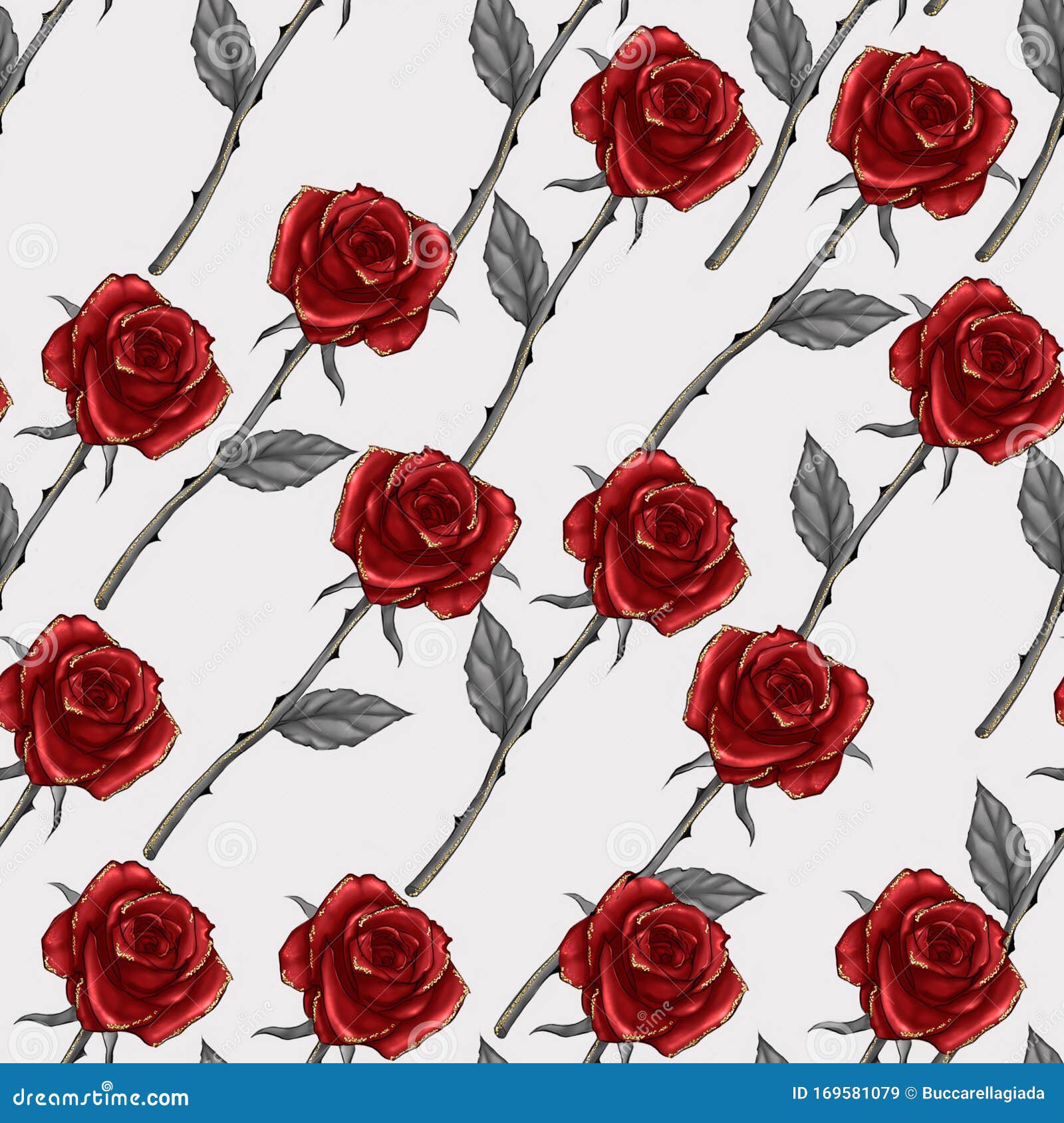 RED ROSES SEAMLESS PATTERN BACKGROUND Stock Image - Image of nature ...