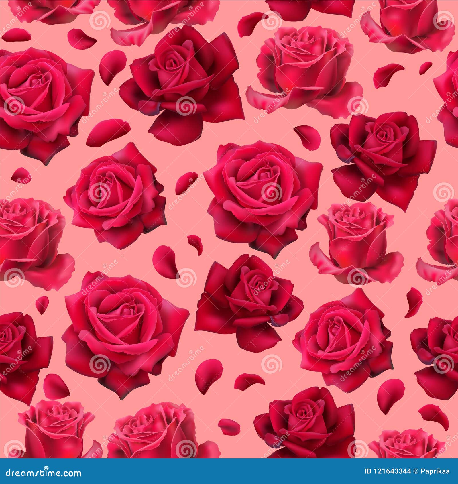 Red roses seamless pattern stock vector. Illustration of collection ...