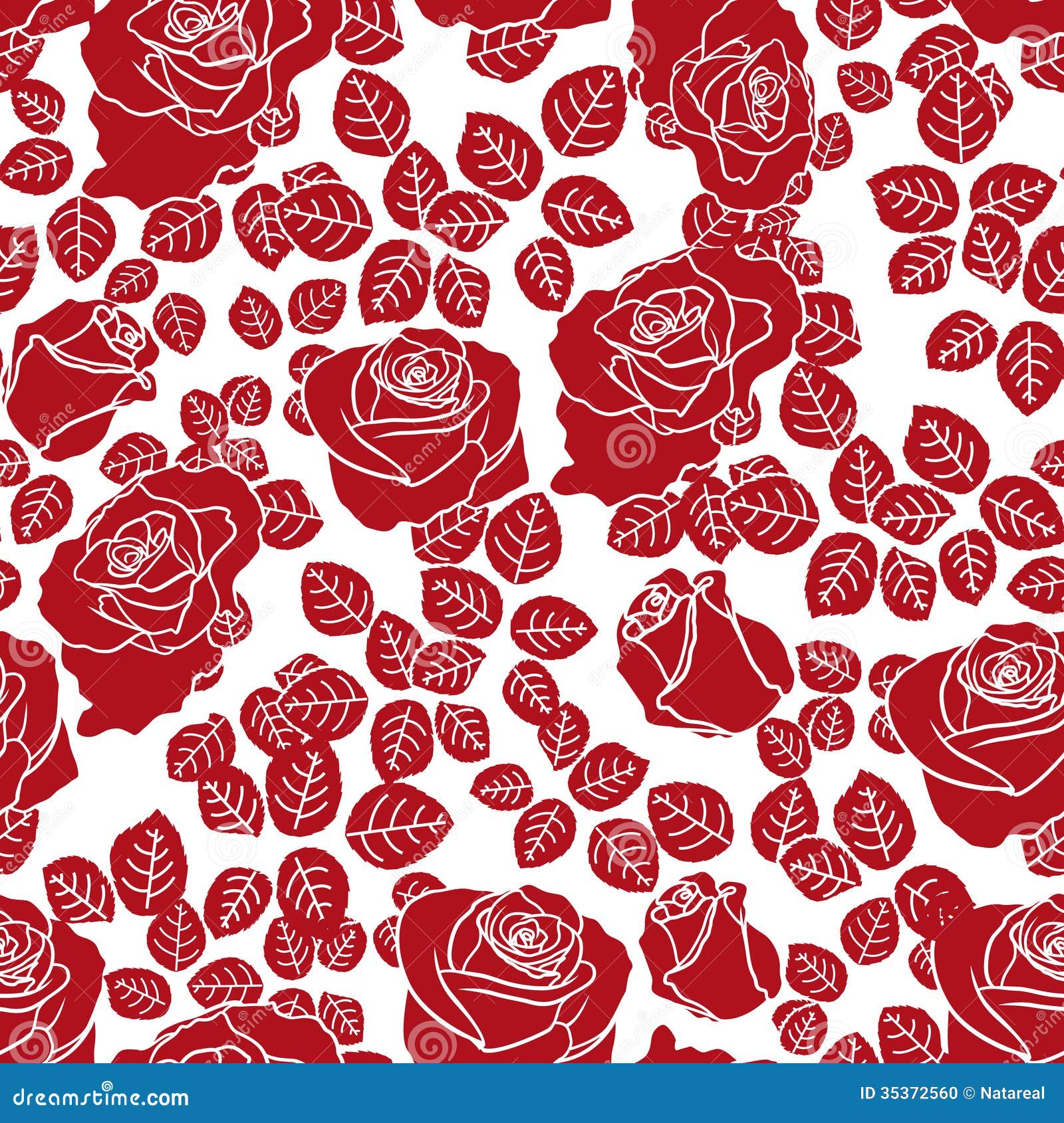 Red Roses Seamless Pattern Stock Photo - Image: 35372560