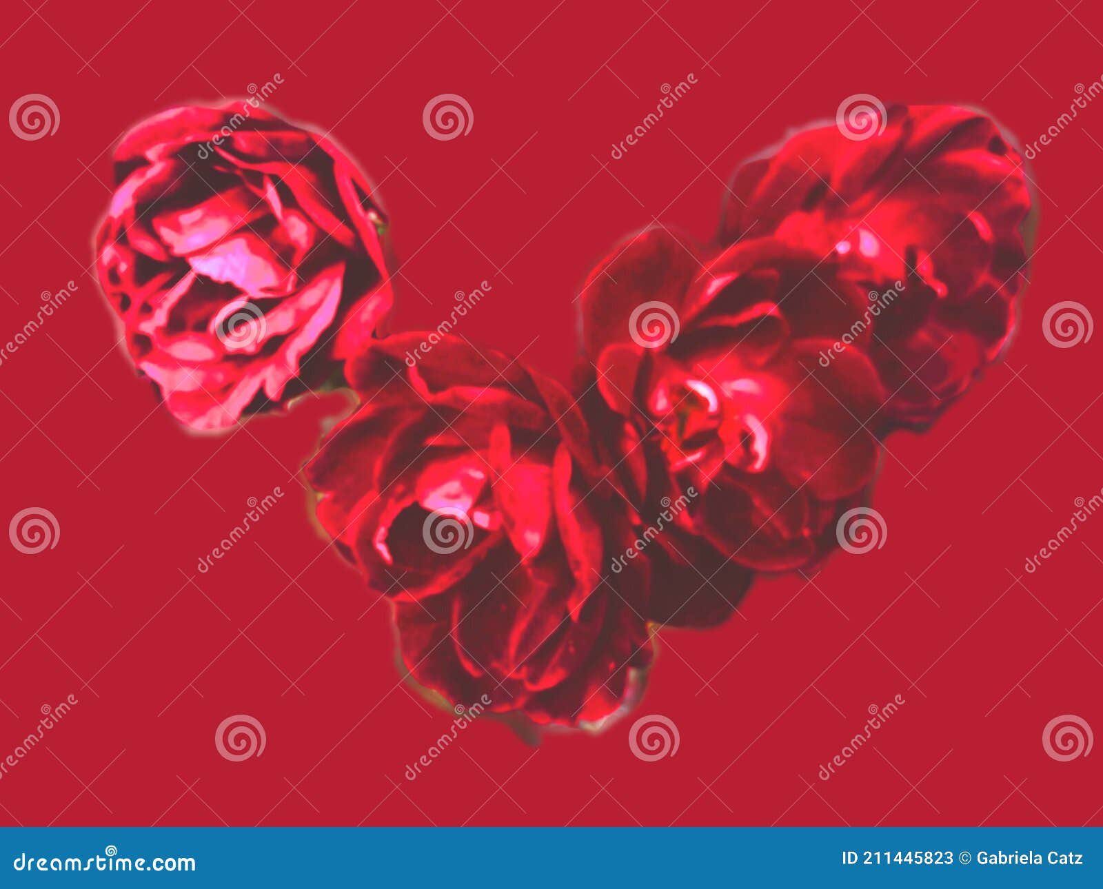 Red Roses in Triangle Shape Stock Illustration - Illustration of ...