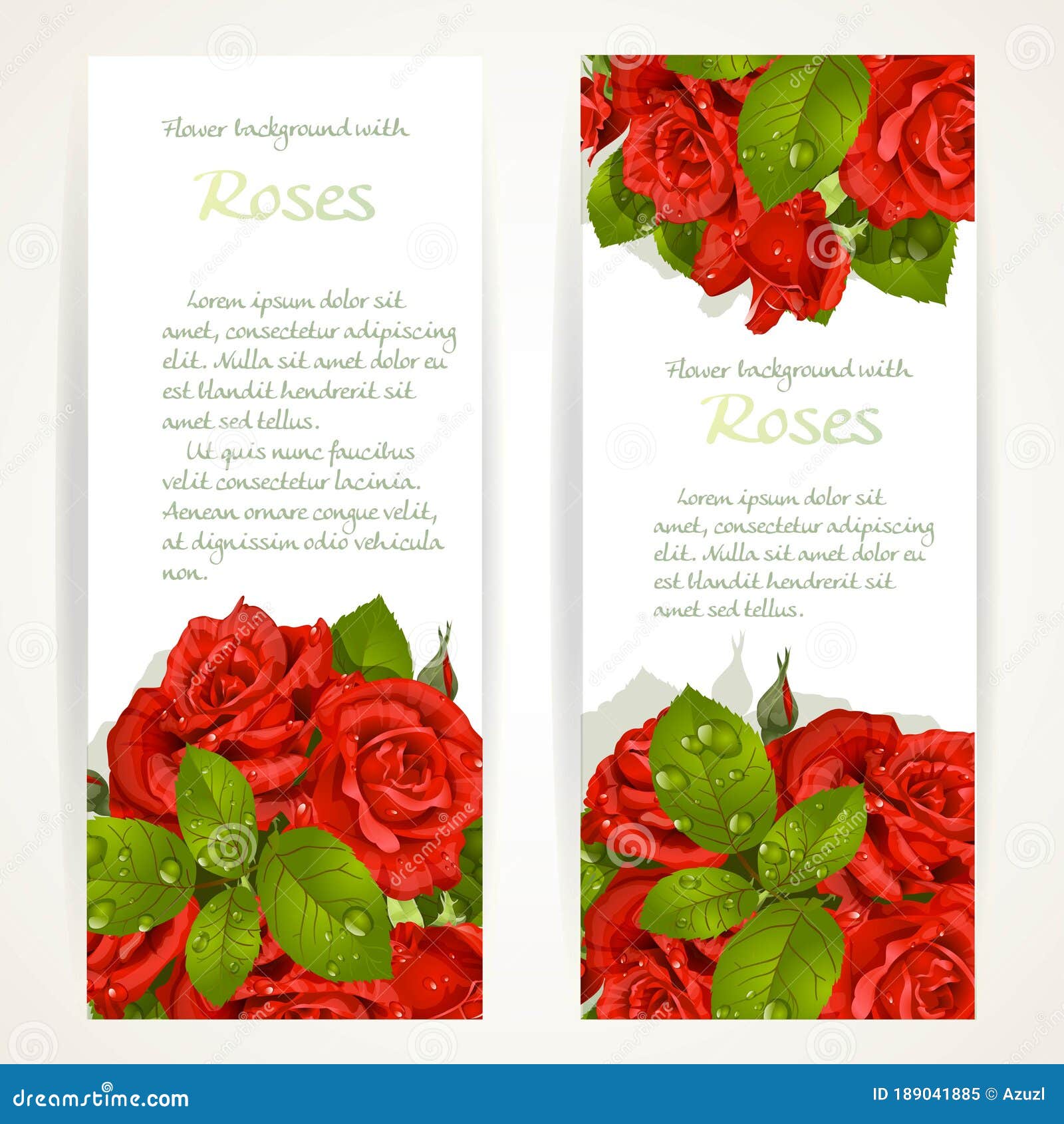 Red Roses on Two Vertical Banners Stock Vector - Illustration of growth ...