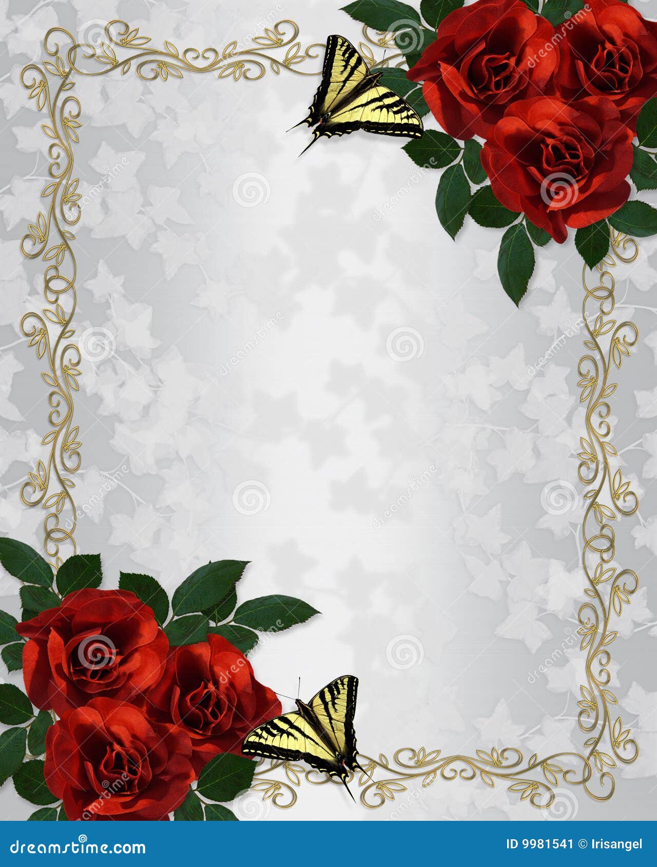 Red Roses Wedding Invitation Stock Illustration - Illustration of ...