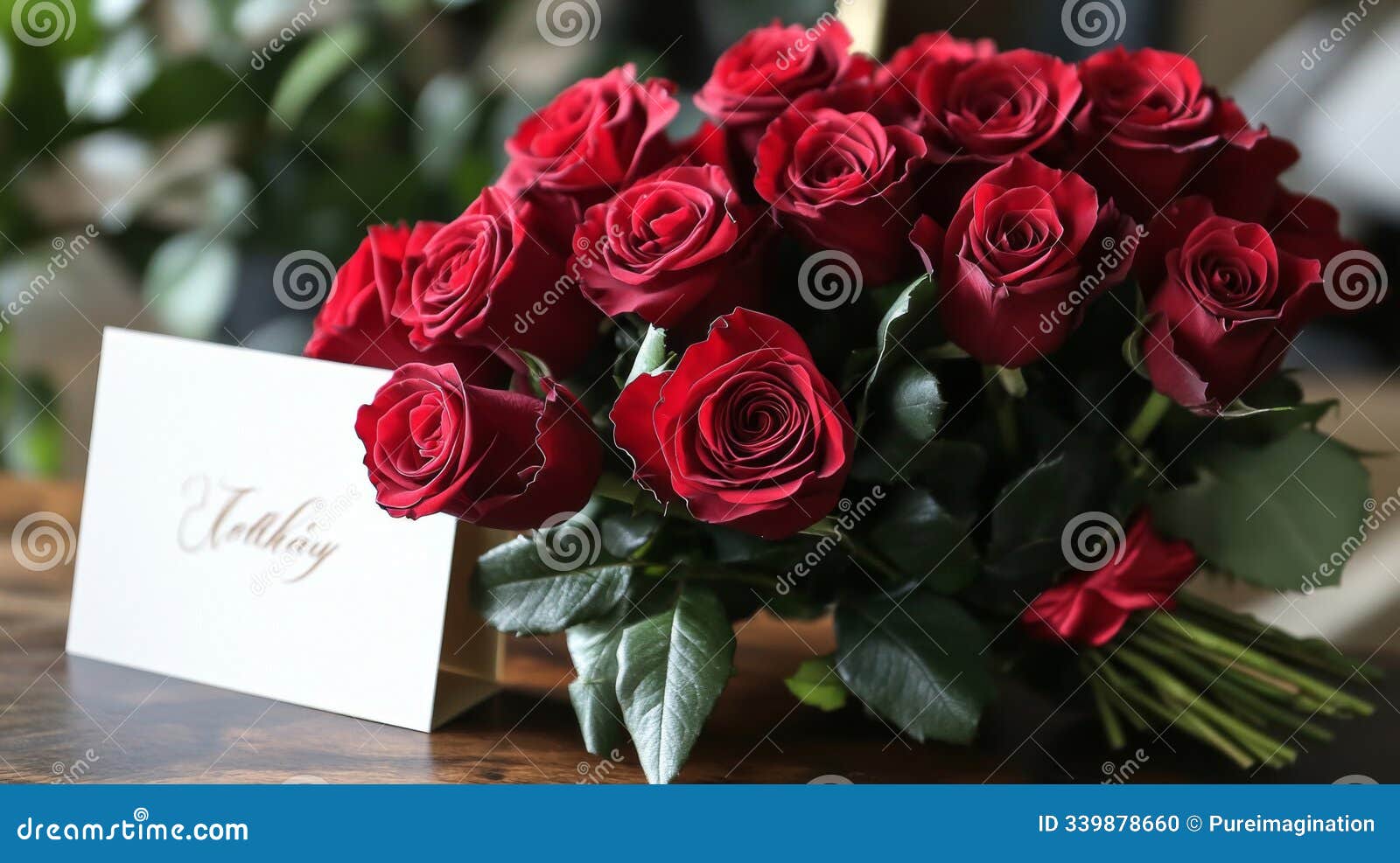 Red Roses with a White Card and the Word "Everything Stock Illustration ...