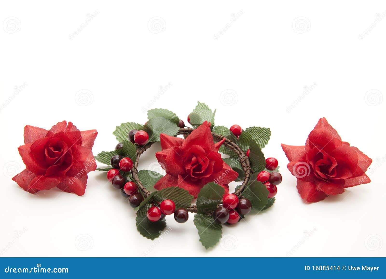 Red roses and wreath stock photo. Image of nature, decoration - 16885414