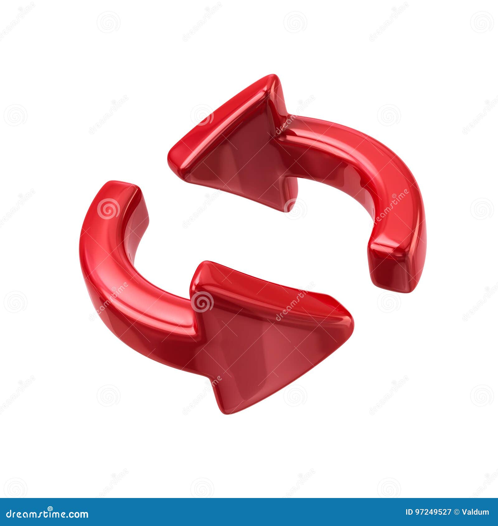Red rotation arrows icon stock illustration. Illustration of recycle ...
