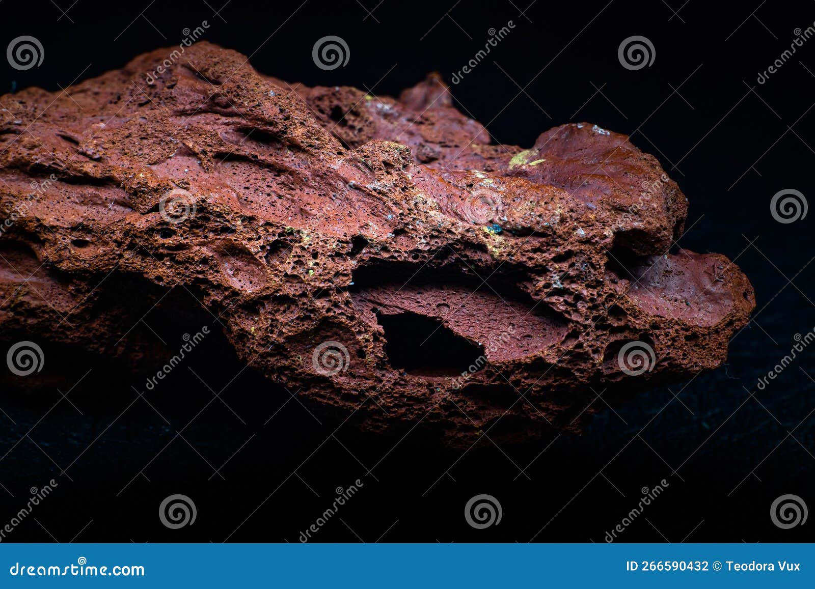 Red rough real lava stone stock photo. Image of geology - 266590432