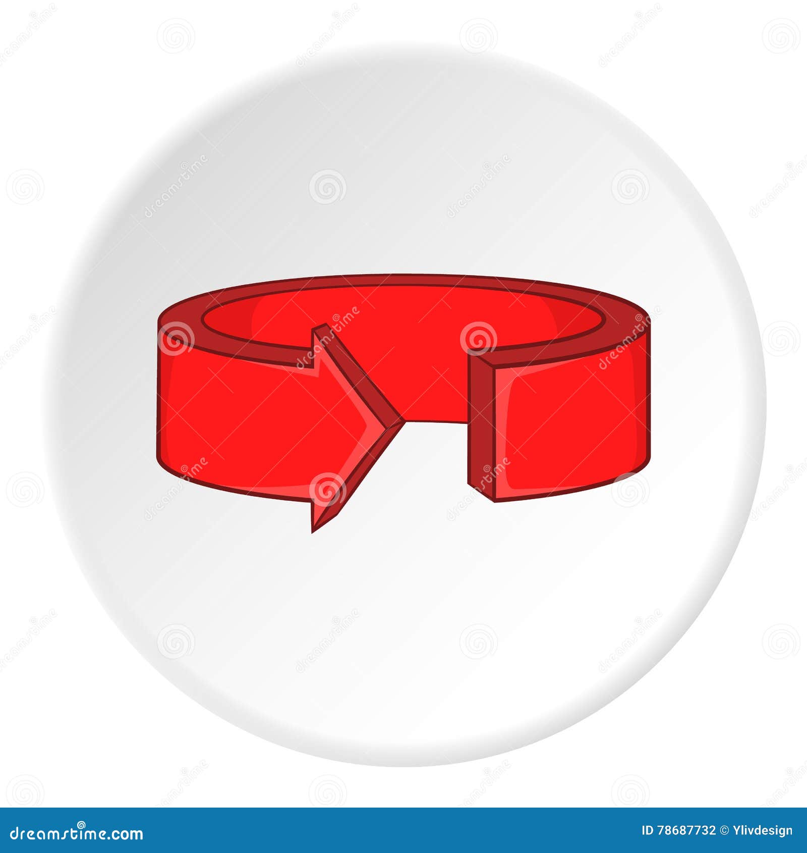 Red Round Arrow Icon, Cartoon Style Stock Vector - Illustration of ...