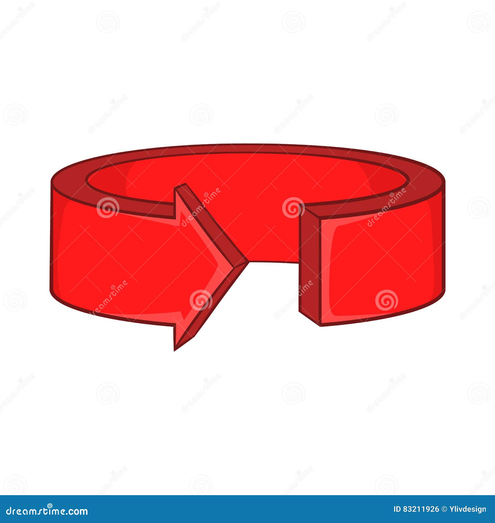 Red Round Arrow Icon, Cartoon Style Stock Vector - Illustration of ...