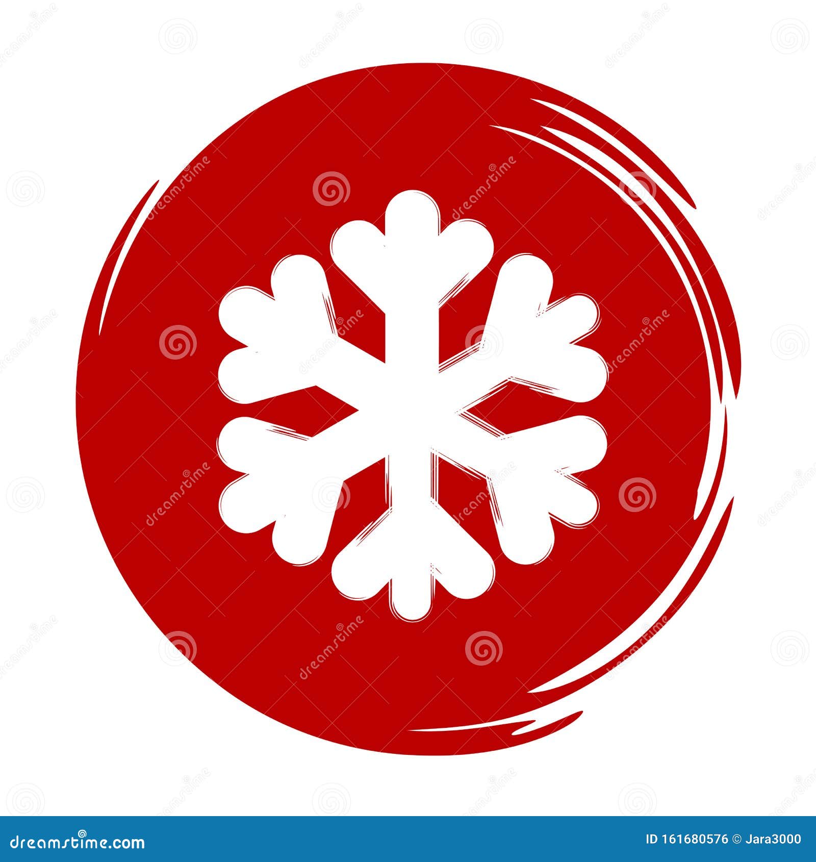 Red Round Banner with a White Snowflake. Vector Image Stock Vector ...