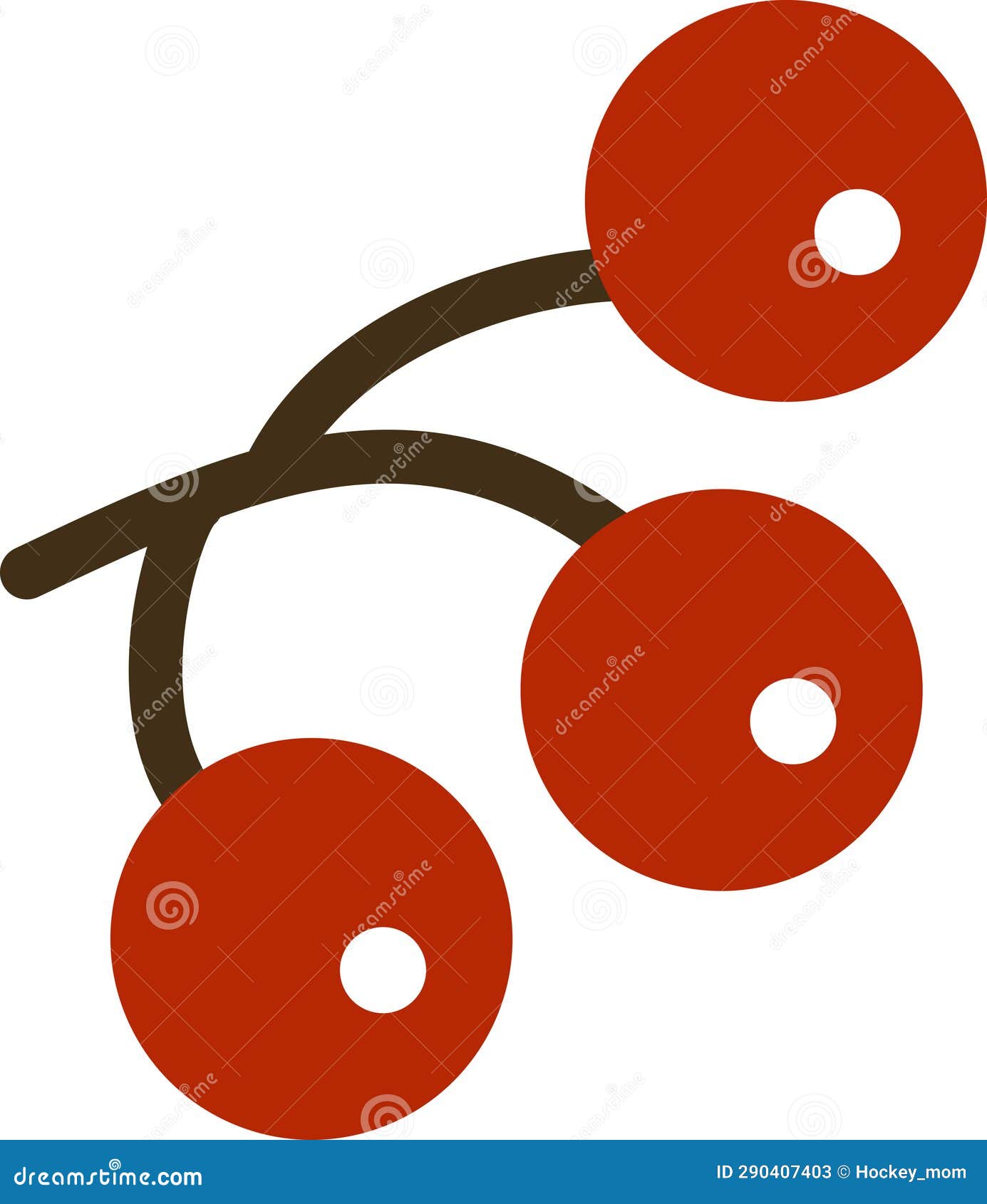 Red Round Berries on a Branch. Clipart Stock Illustration ...