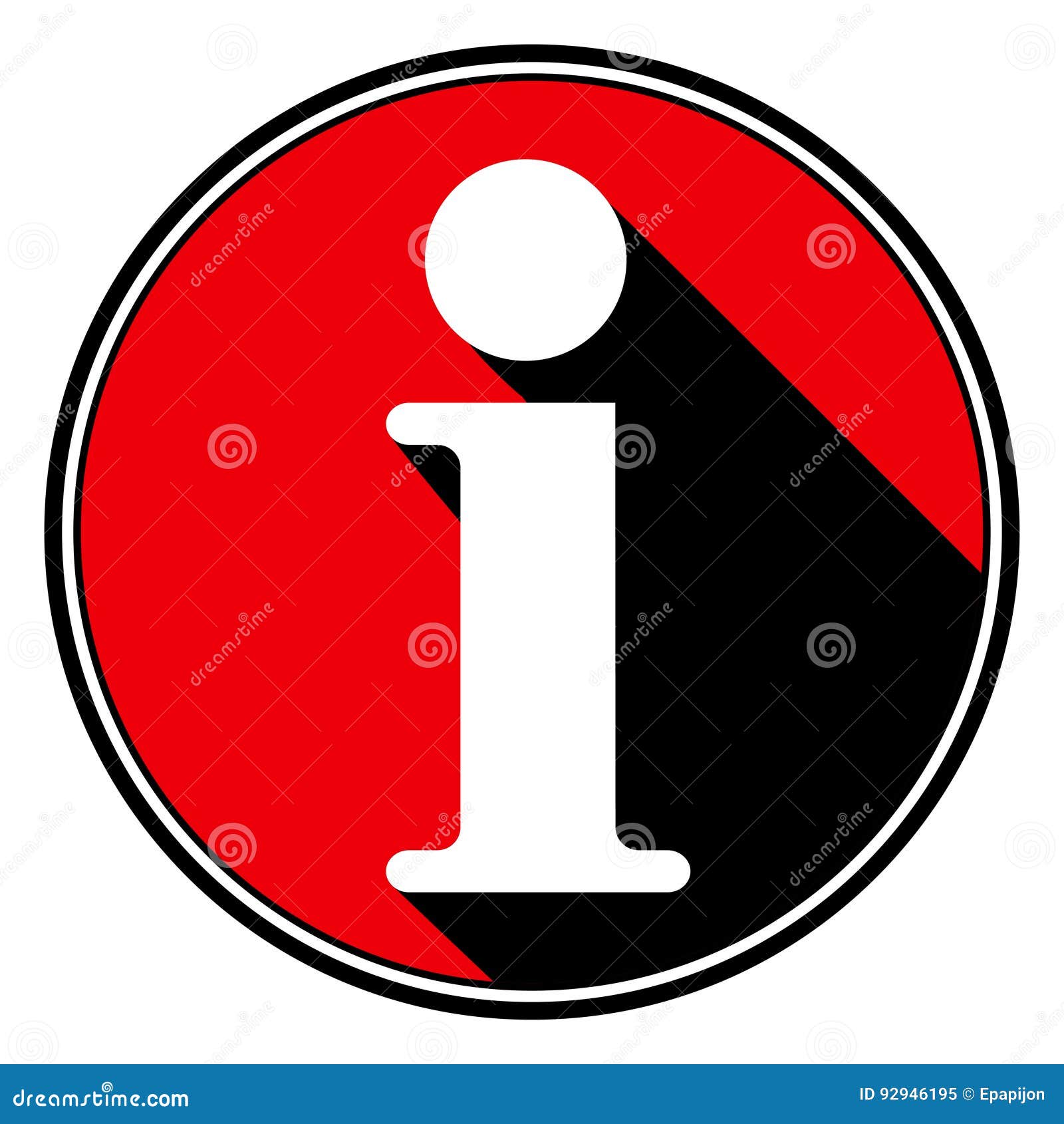 Red Round, Black Shadow - White Information Symbol Stock Vector ...