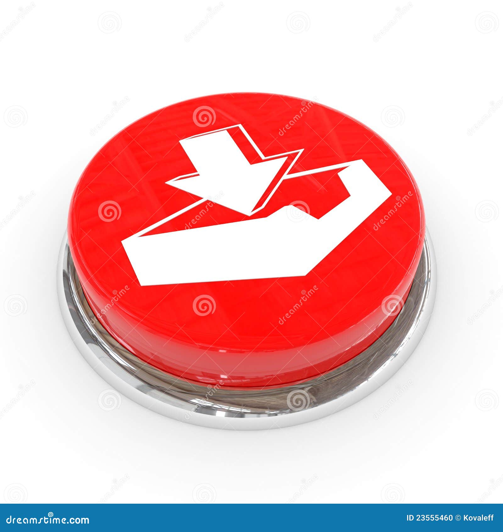 Red Round Button with Download Sign. Stock Illustration - Illustration ...
