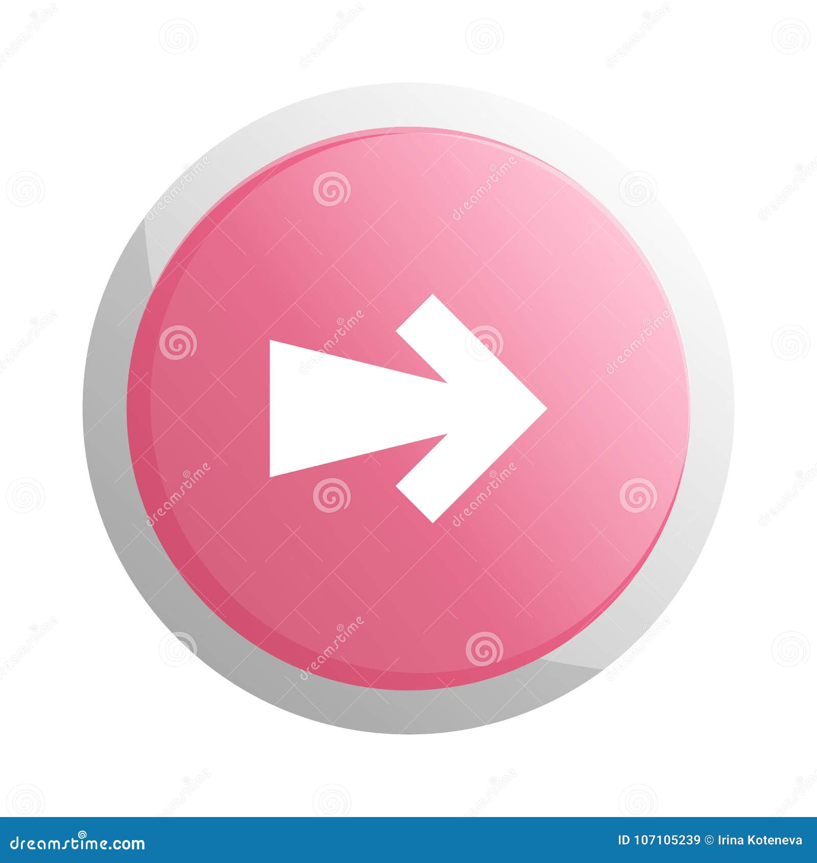 Red Round Button with Next Arrow Symbol Stock Vector - Illustration of ...